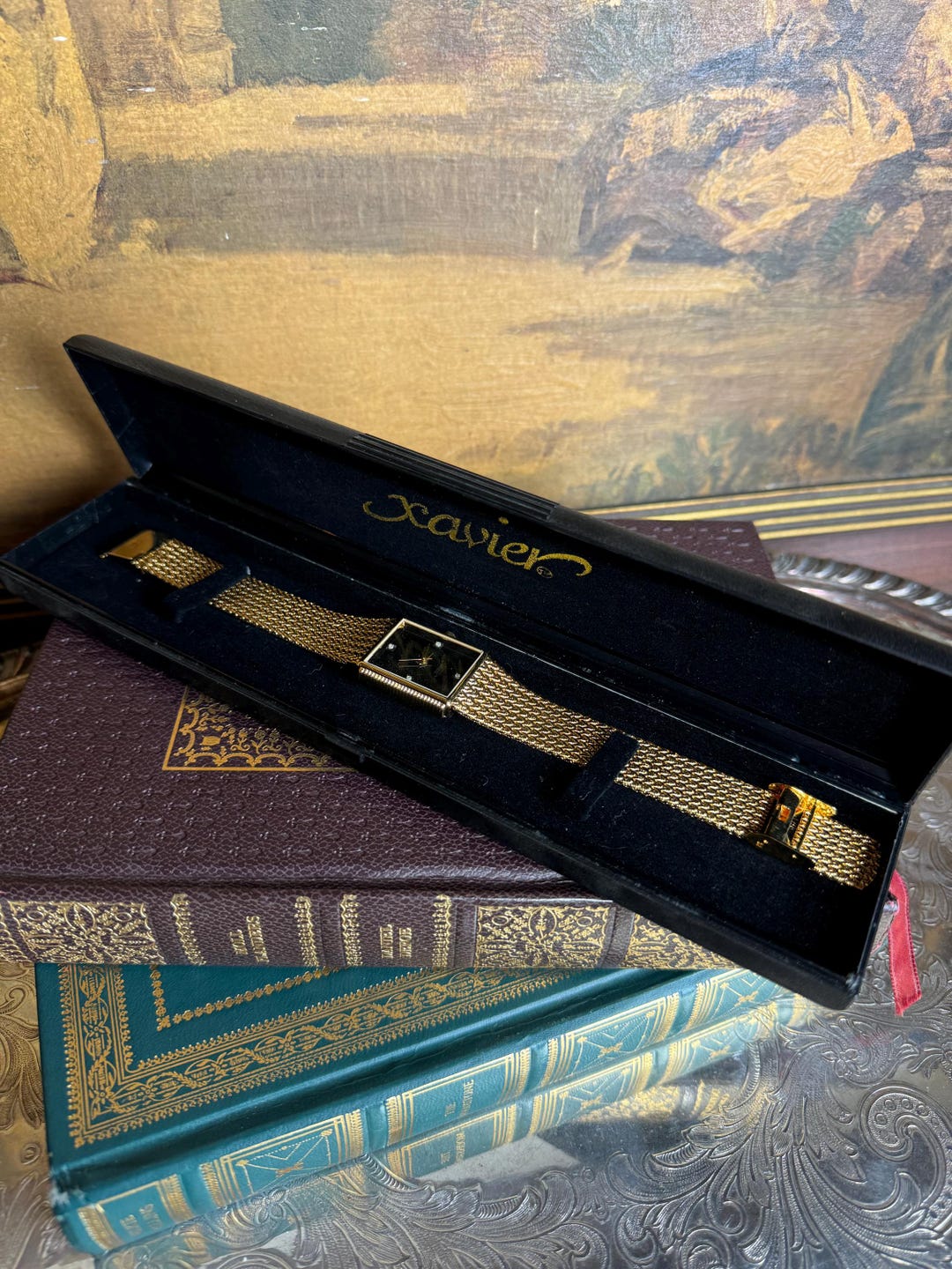 Vintage Xavier Women's Diamond Quartz Gold-tone Metal Mesh Watch | 1980 ...