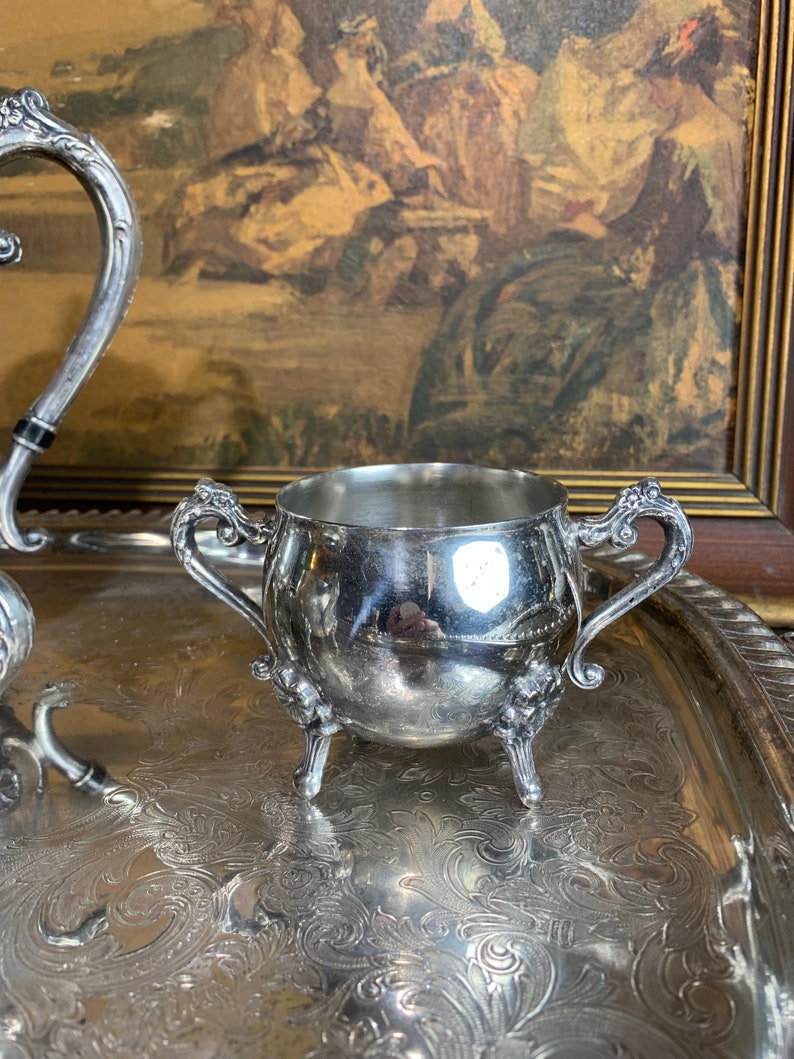 Vintage Leonard Silver Plated Tea Set: Italian Footed Tray, Coffee Pot ...