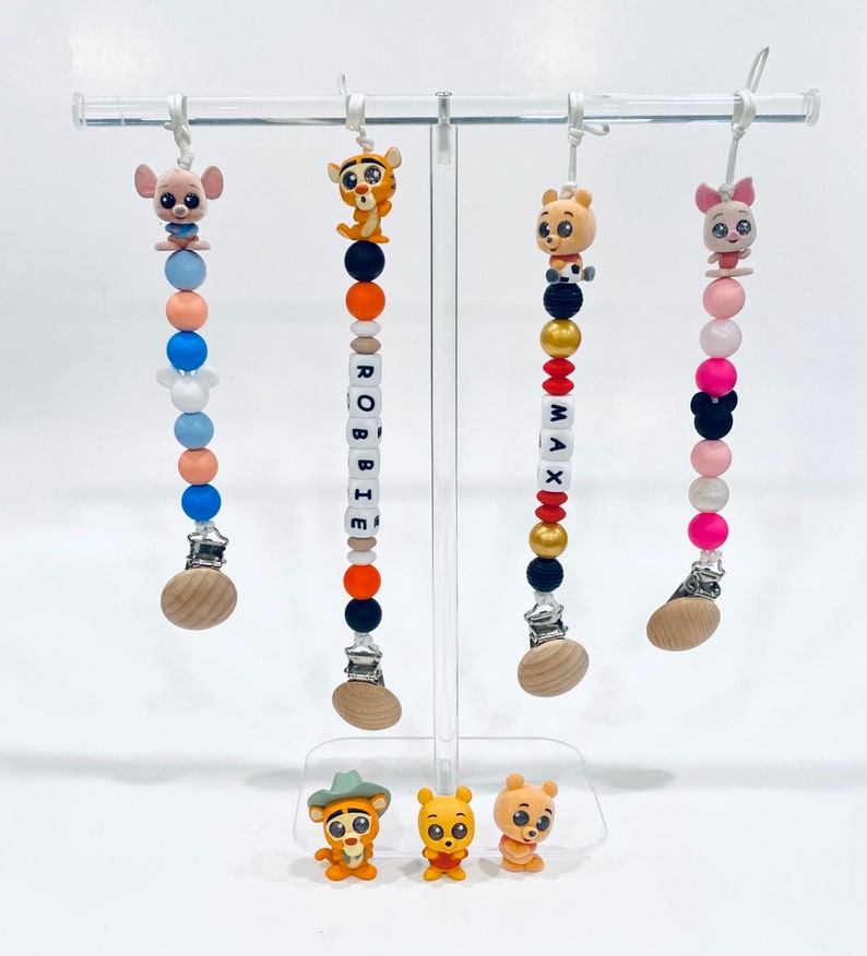 Winnie the Pooh Pacifier Clips,keychains, Pooh Bear, Piglet, Rabbit ...