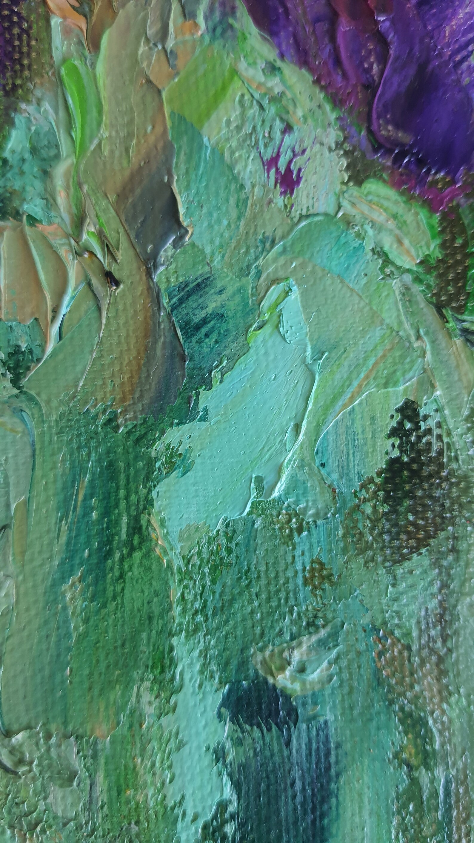 Hiris Oil Painting on Canvas Impasto Floral Original Art Semi Abstract ...