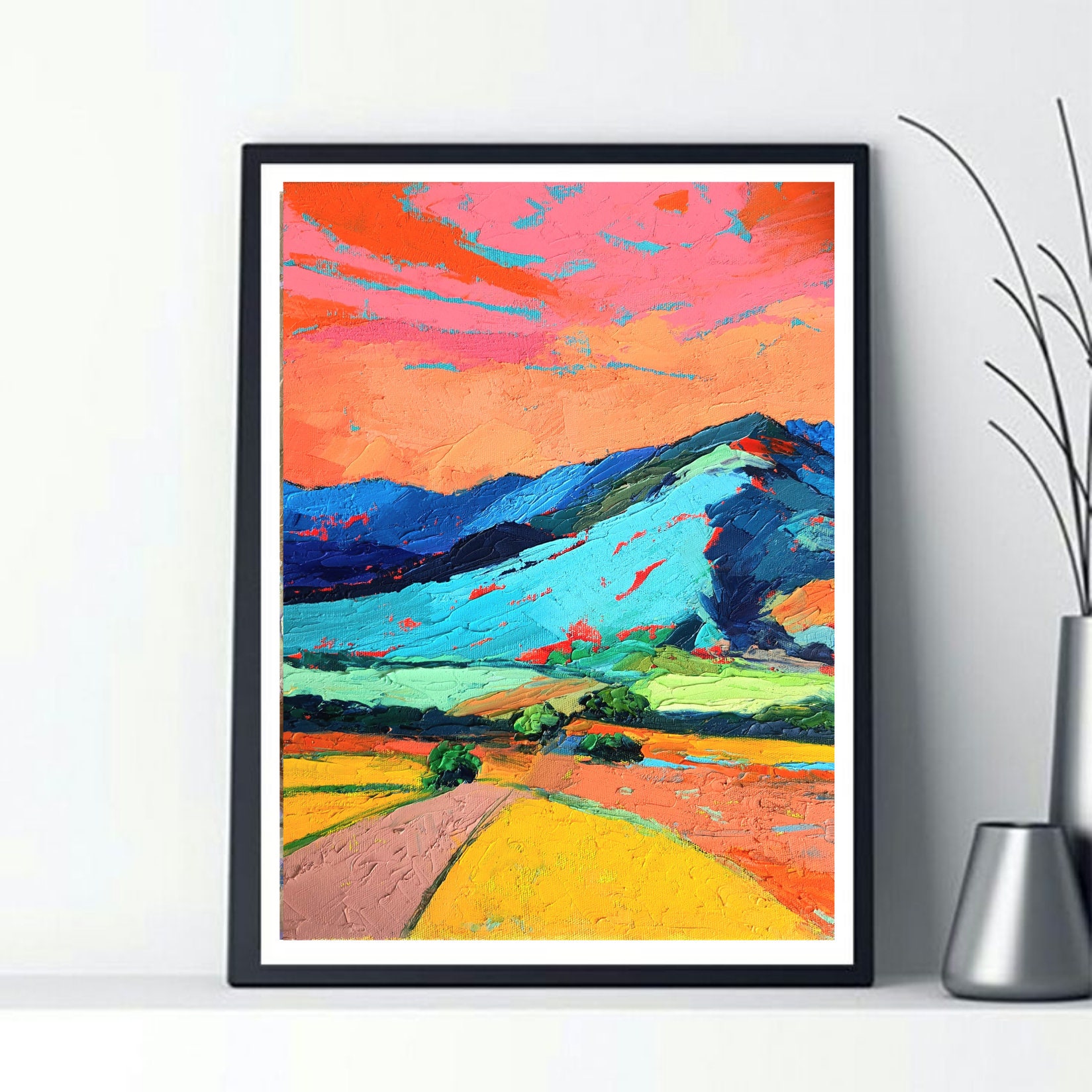 Landscape Oil Painting Semi Abstract Original Artwork İmpasto Painting ...