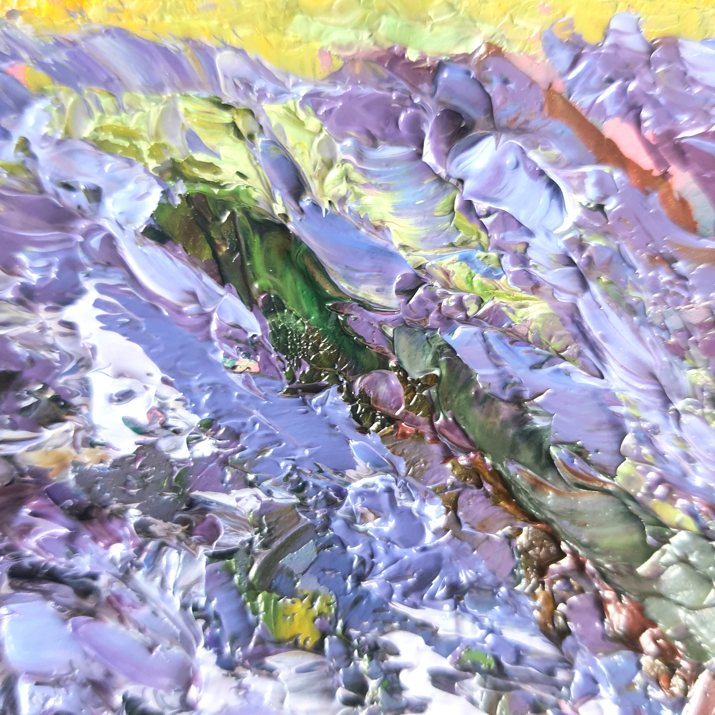 Tuscany Painting Lavender Fields Original Art Italy Landscape Impasto ...