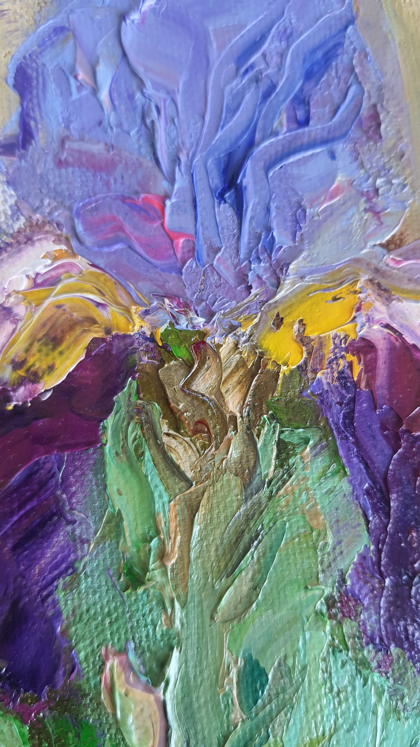 Hiris Oil Painting on Canvas Impasto Floral Original Art Semi Abstract ...