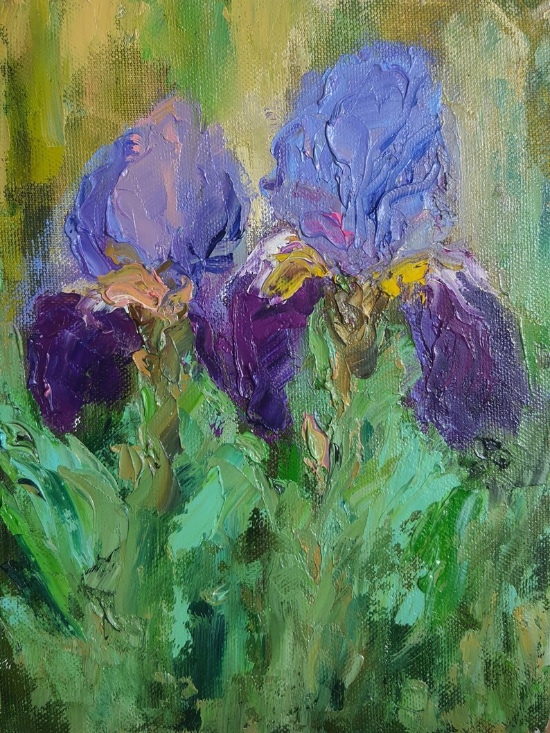 Hiris Oil Painting on Canvas Impasto Floral Original Art Semi Abstract ...