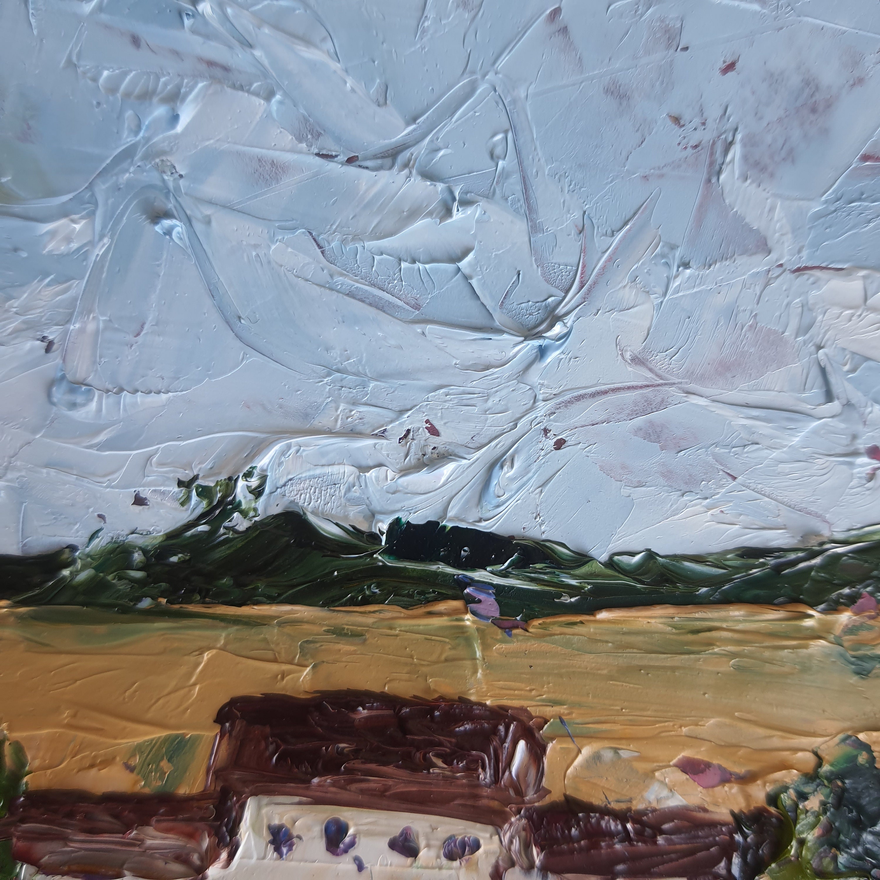 Tuscany Painting Lavender Fields Original Art Italy Landscape Impasto ...