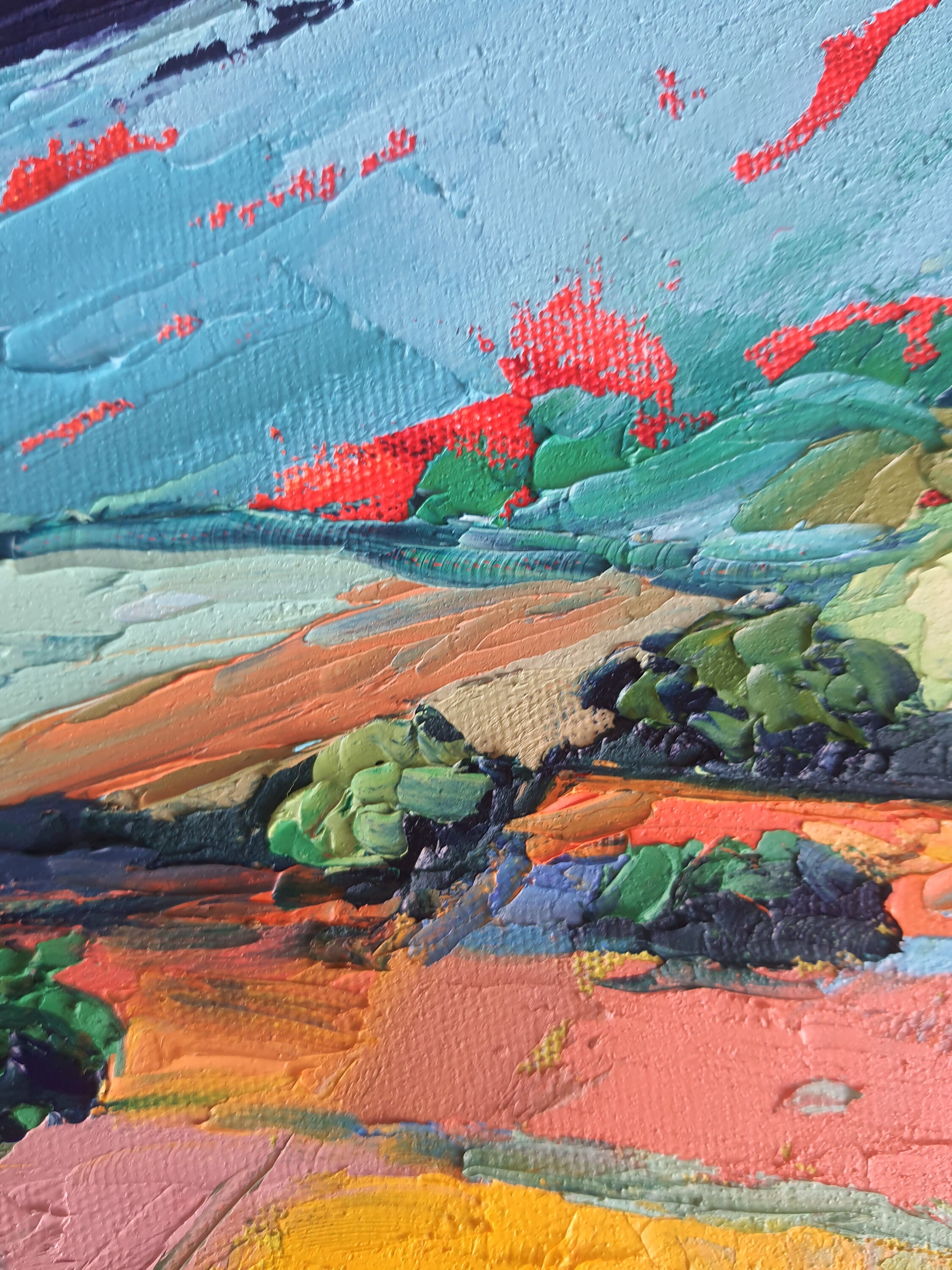 Landscape Oil Painting Semi Abstract Original Artwork İmpasto Painting ...