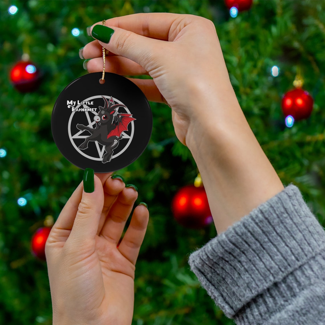 Goth-christmas Ornament, Mirror Hanger, Alt, Atheist, Occult, Emo, Punk ...