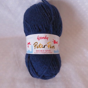 Peter Pan Yarn by Wendy, Double Knit, 2 Royal Blue and 1 Navy Blue ...