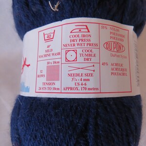 Peter Pan Yarn by Wendy, Double Knit, 2 Royal Blue and 1 Navy Blue ...