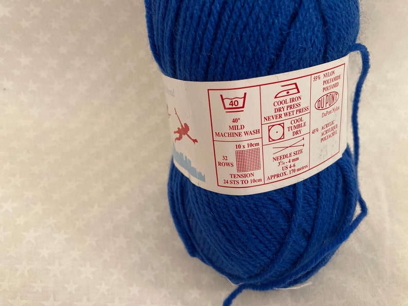 Peter Pan Yarn by Wendy, Double Knit, 2 Royal Blue and 1 Navy Blue ...