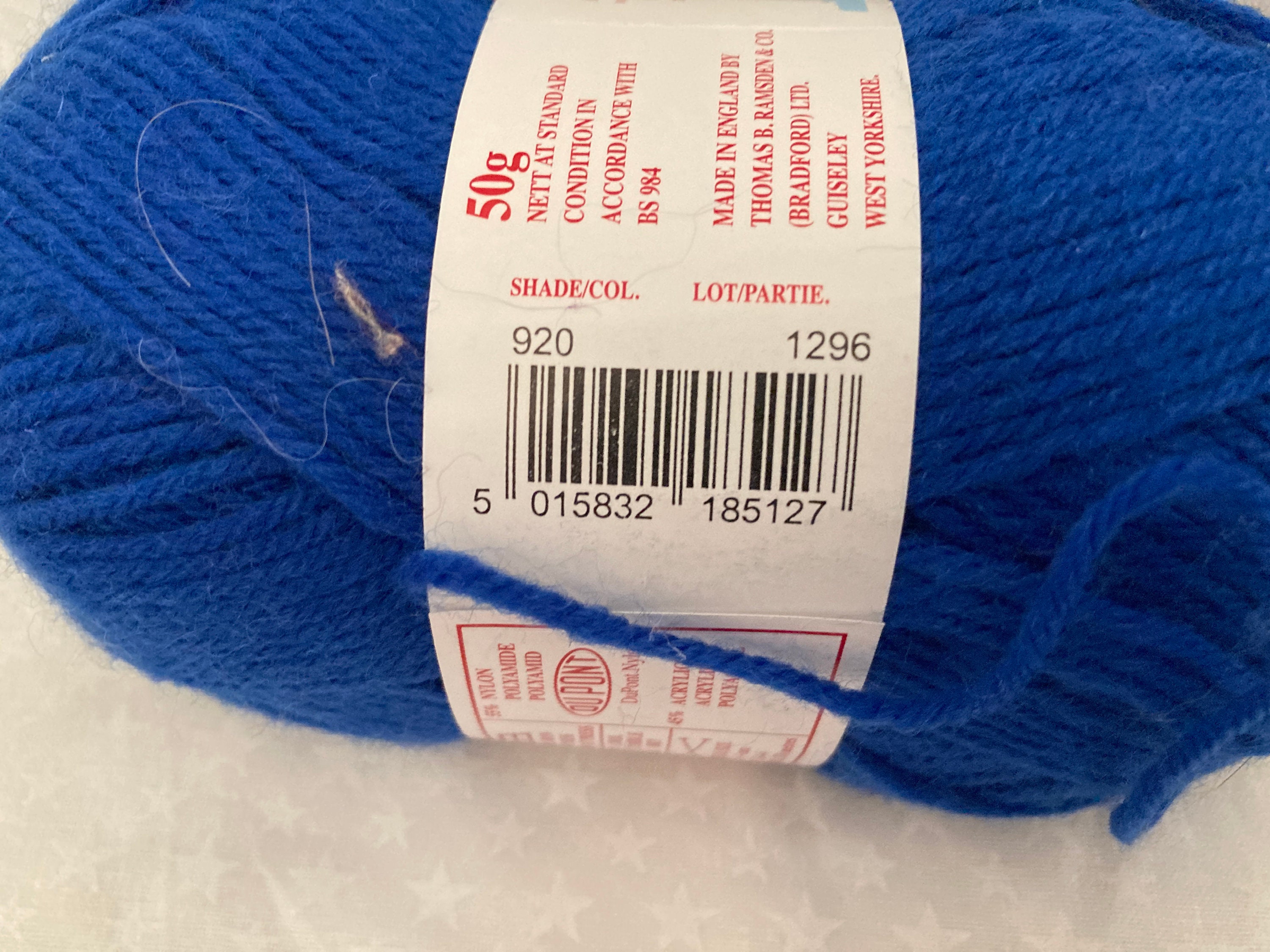 Peter Pan Yarn by Wendy, Double Knit, 2 Royal Blue and 1 Navy Blue ...