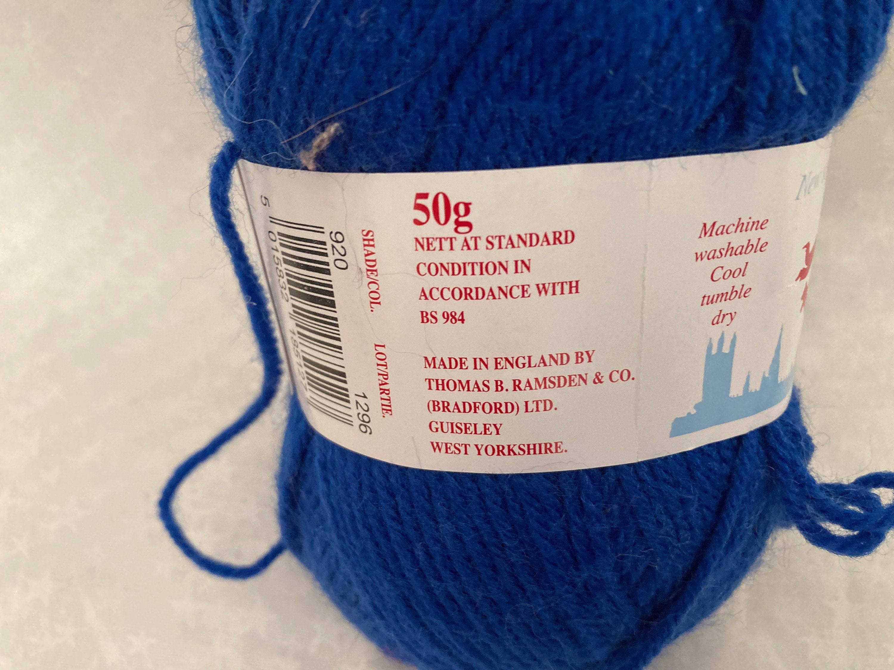 Peter Pan Yarn by Wendy, Double Knit, 2 Royal Blue and 1 Navy Blue ...