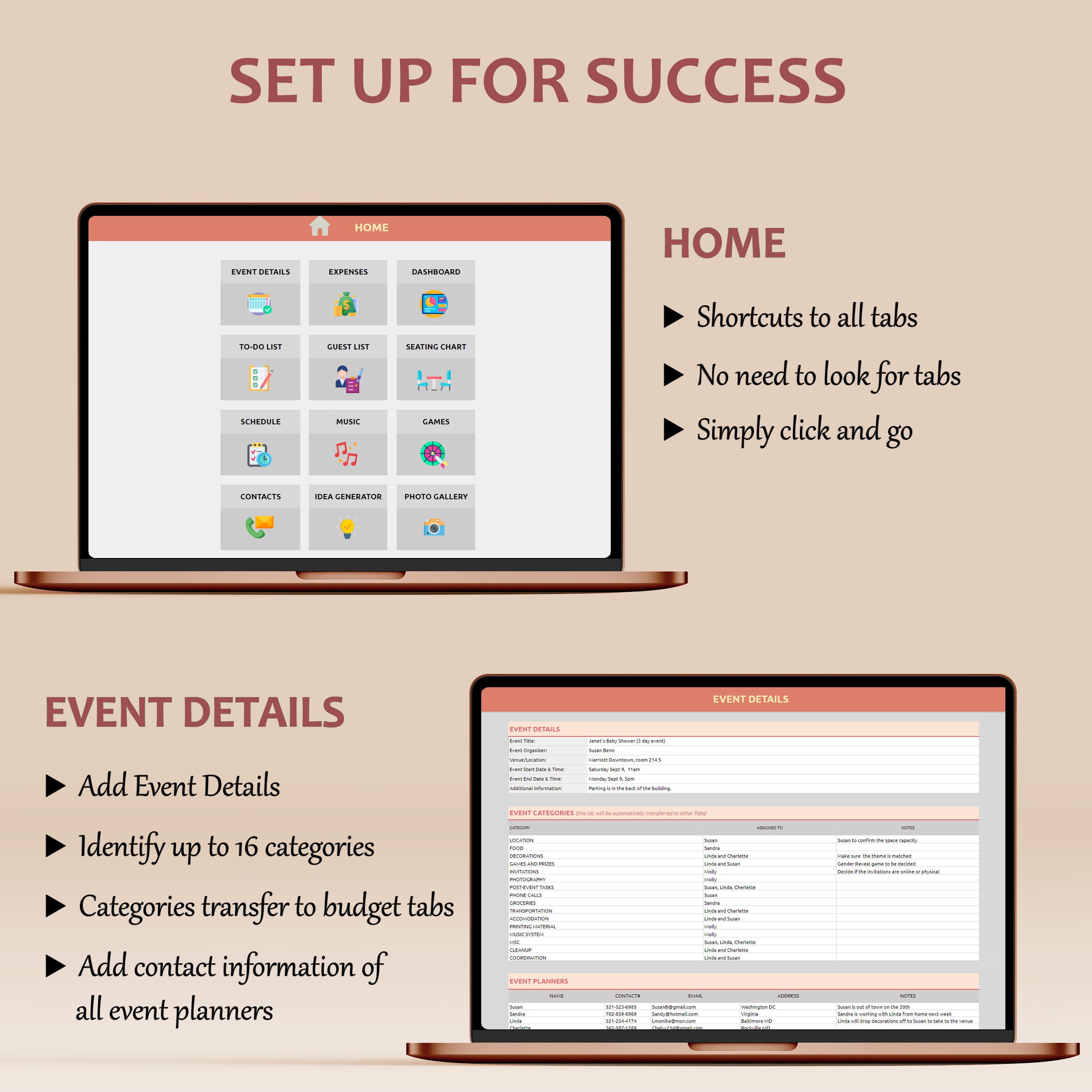 Google Sheets Ultimate Event Planner Excel Template Digital Event ...