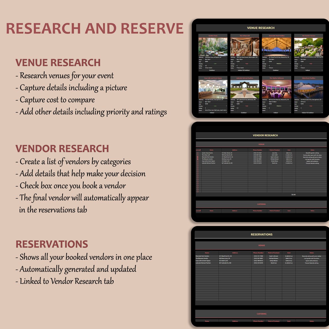 Google Sheets Event Planner Template Digital Event Planner Spreadsheet ...