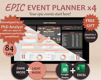 Excel Event Planner Template Excel Digital Event Planner Spreadsheet ...