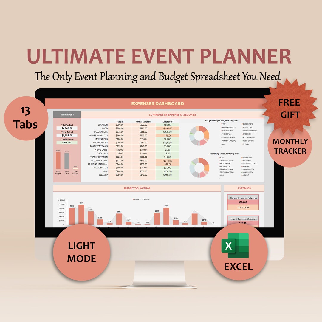Excel Ultimate Event Planner Template Digital Event Planner - Etsy UK