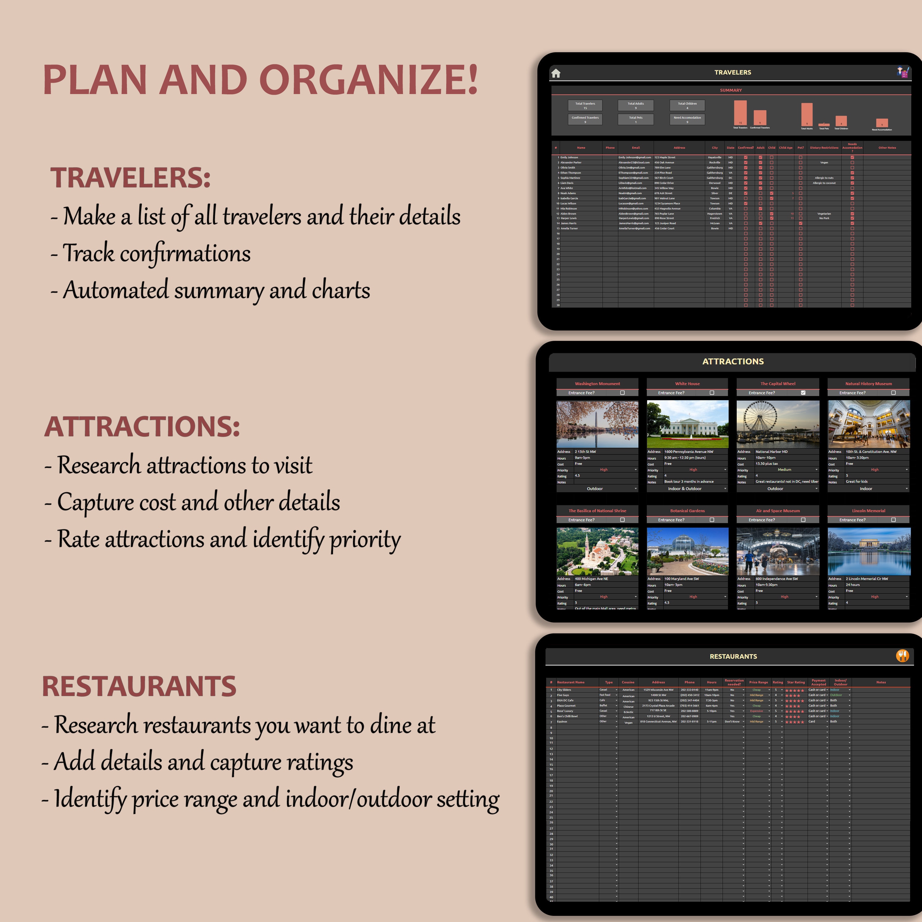 Travel Planner Digital Travel Planner Trip Template Vacation Planner ...