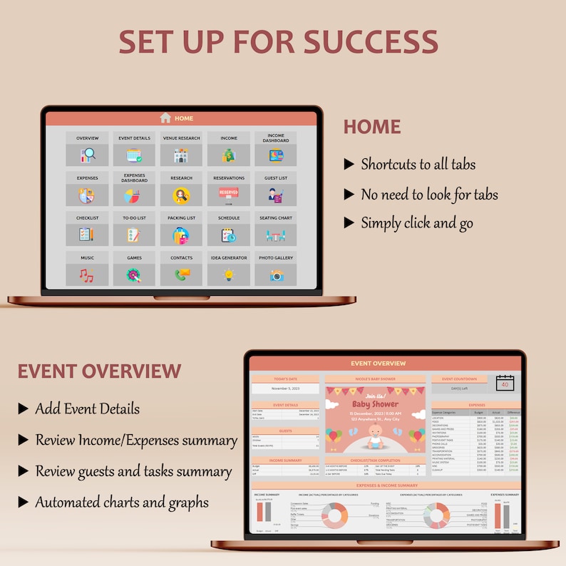 Google Sheets Event Planner Template Excel Digital Event Planner ...