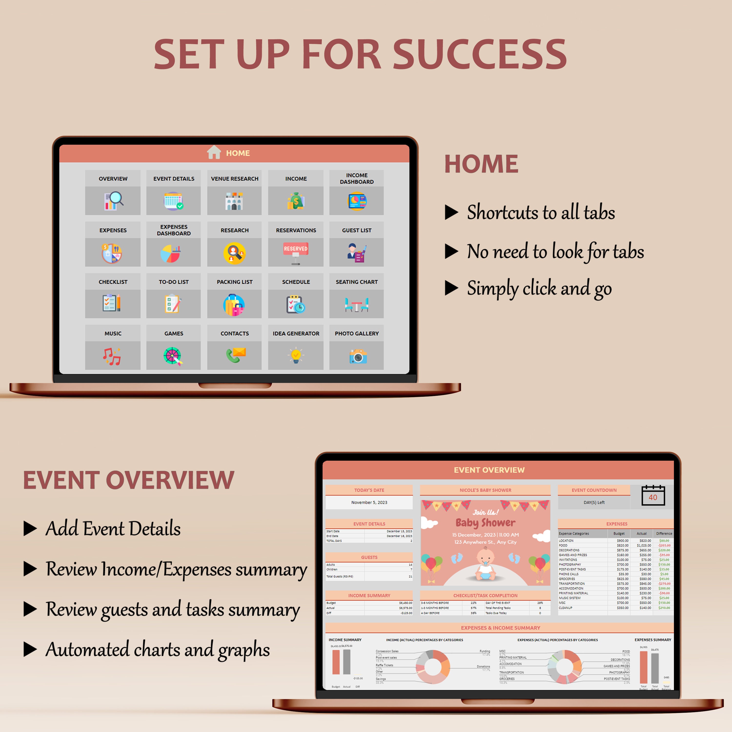 Google Sheets Event Planner Template Excel Digital Event Planner ...