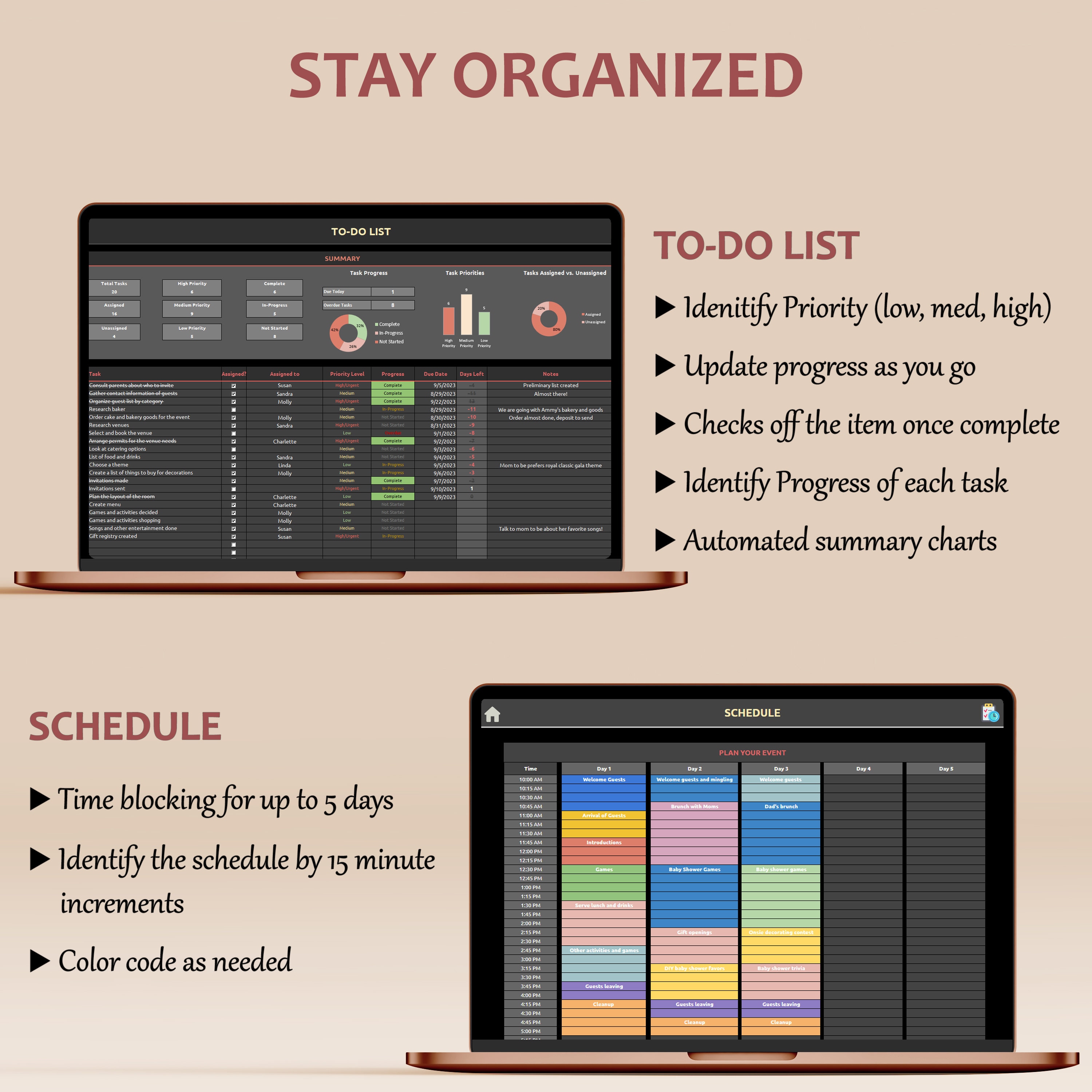 Excel Ultimate Event Planner Template Digital Event Planner Spreadsheet ...