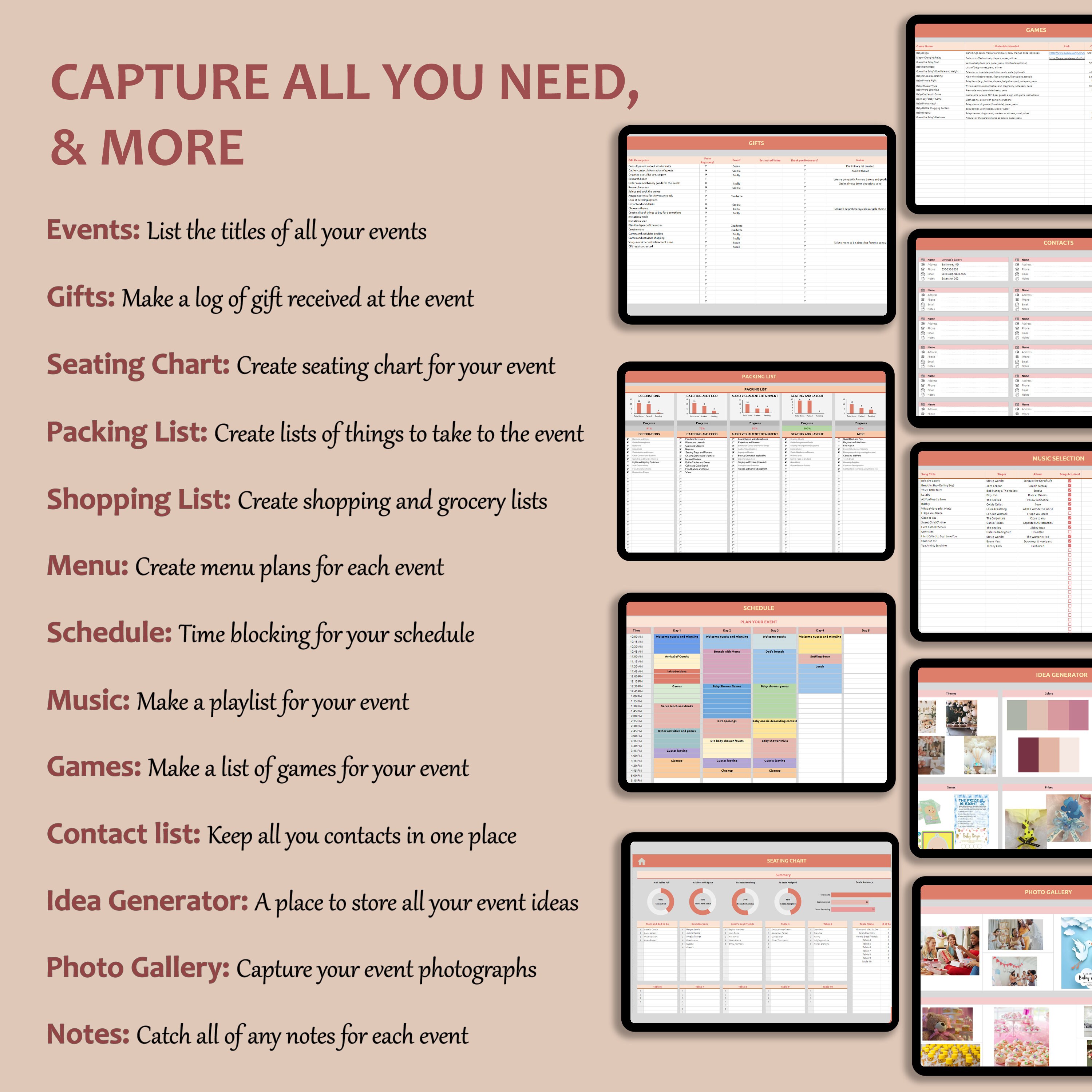 Event Planner Template Google Sheets Multi Events Template Digital ...