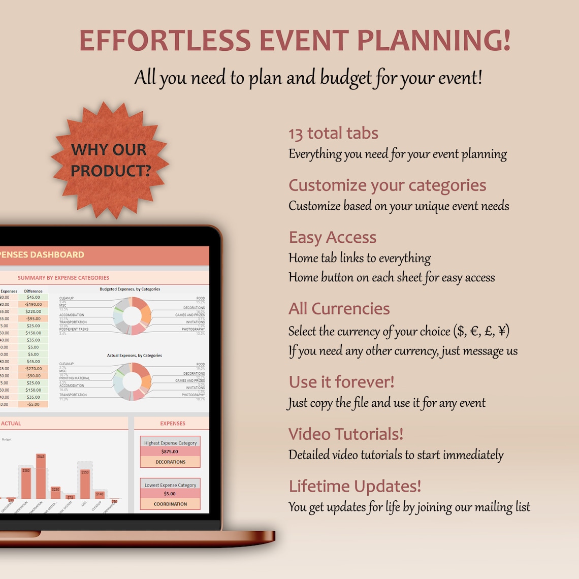 Excel Ultimate Event Planner Template Digital Event Planner Spreadsheet ...