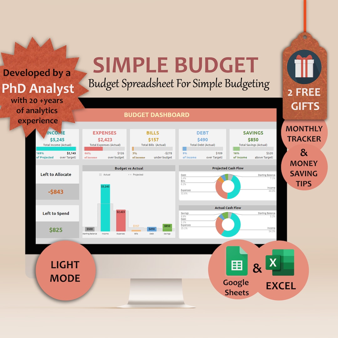 Budget Planner Spreadsheet Monthly Paycheck Budget Template Budget ...