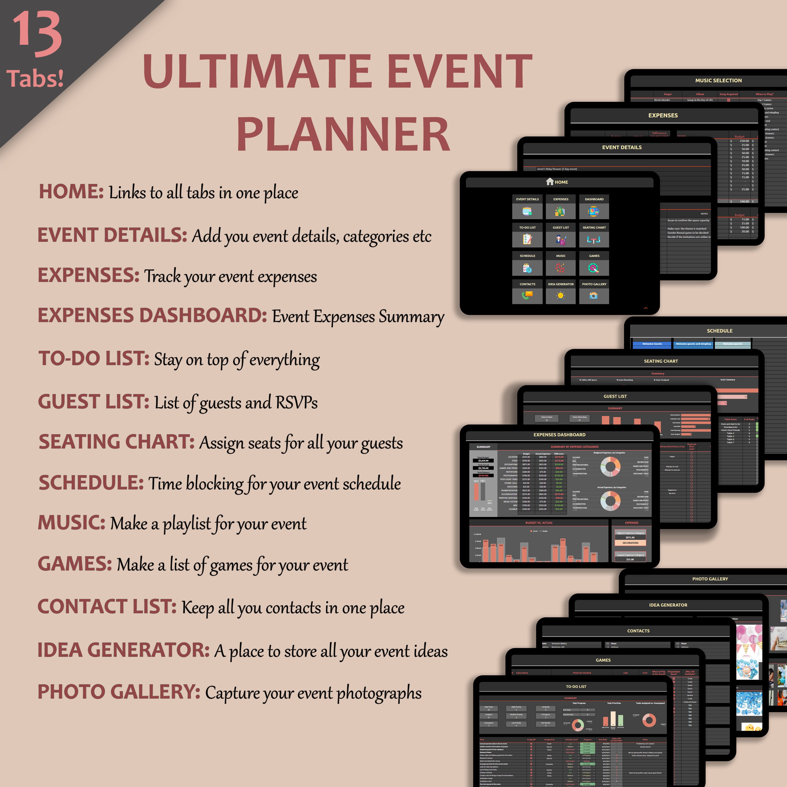BUNDLE Event Planner Travel Planner Trip Planner Budget Spreadsheet ...
