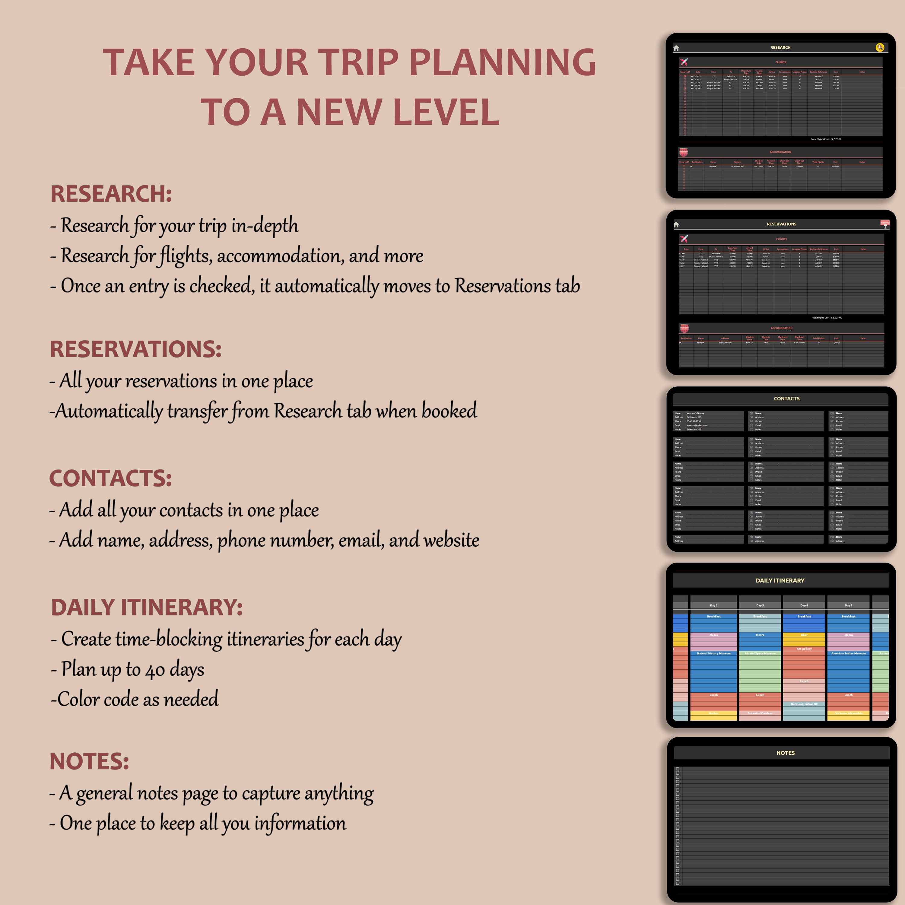 Travel Planner Digital Travel Planner Trip Template Vacation Planner ...