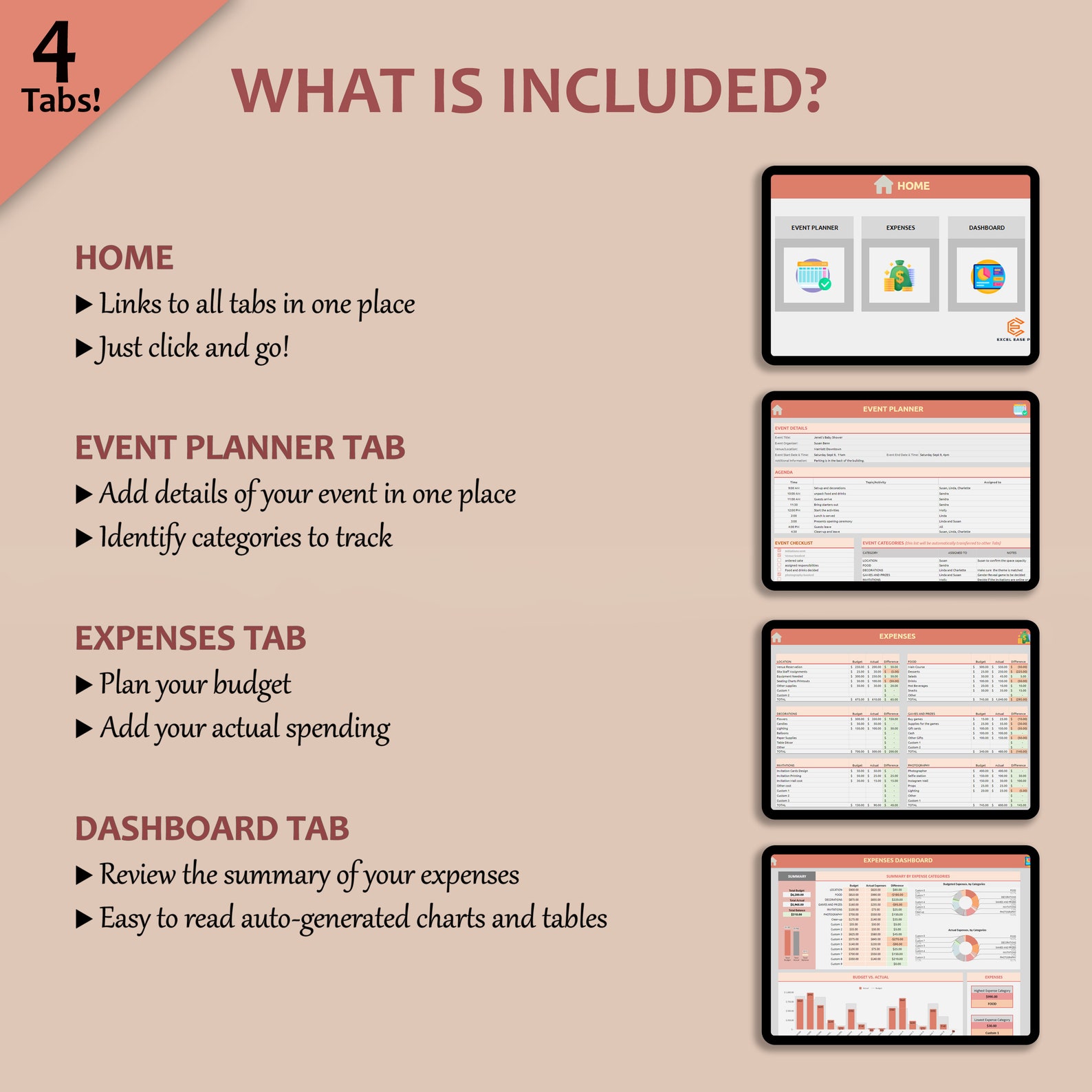 Google Sheets Event Planner Template Digital Event Planner Spreadsheet ...