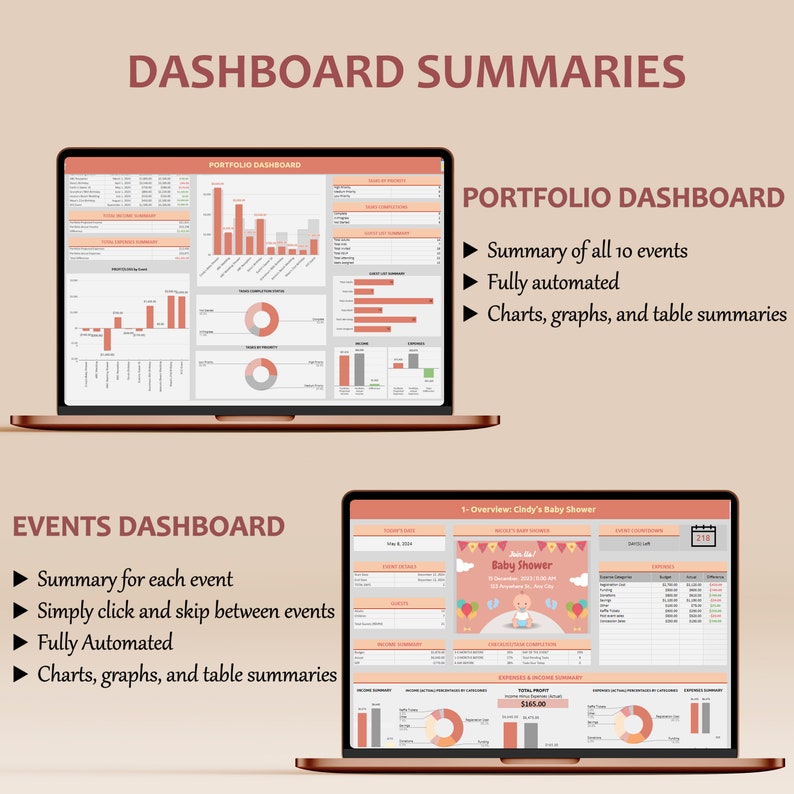 Event Planner Template Google Sheets Multi Events Template Digital ...