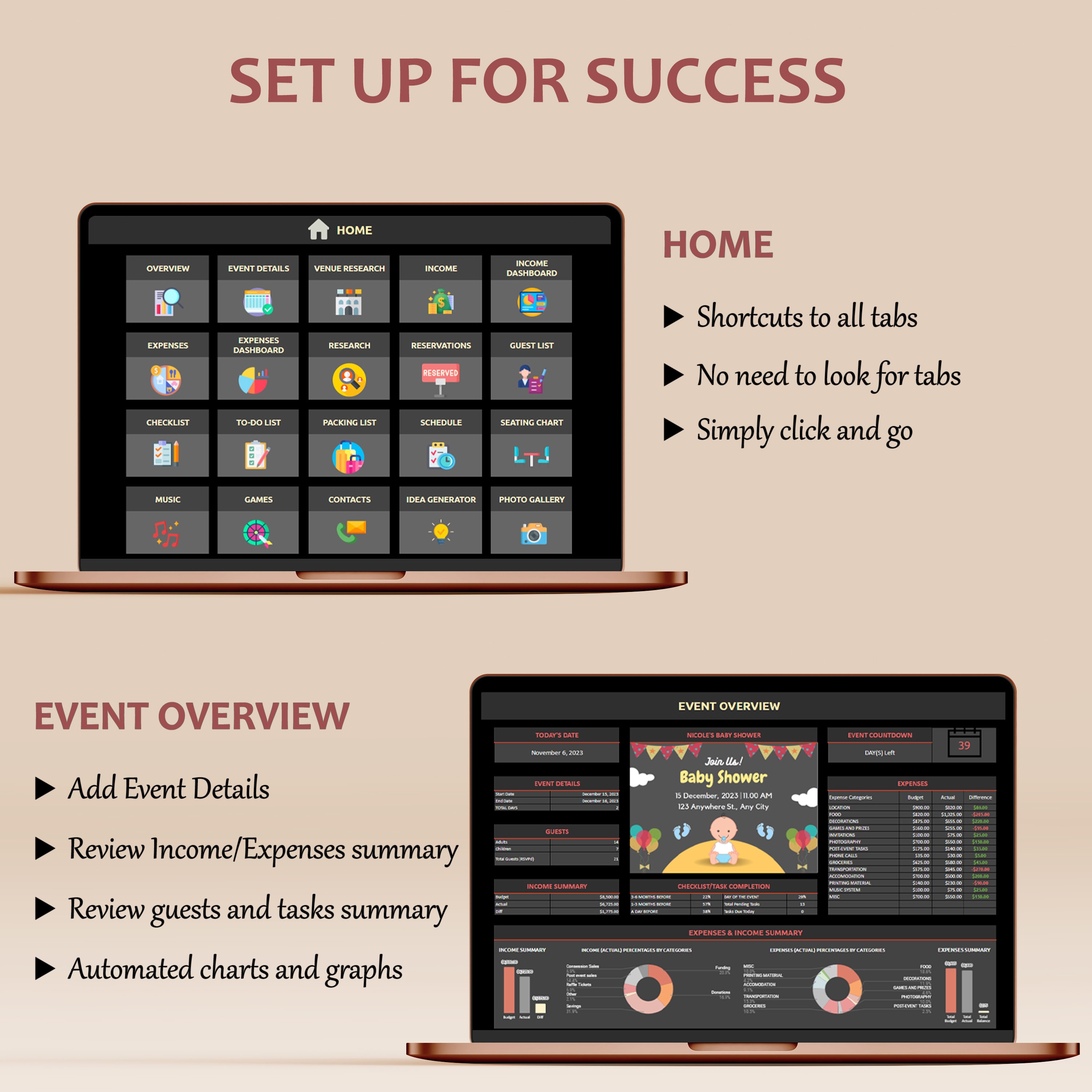 Google Sheets Event Planner Template Digital Event Planner Spreadsheet ...