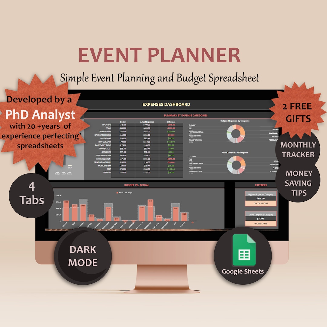Google Sheets Event Planner Event Planning Template Digital Event ...
