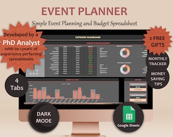 Google Sheets Event Planner Template Excel Digital Event Planner ...