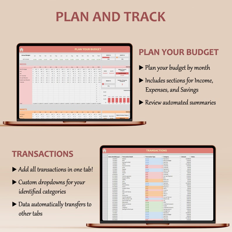 50 30 20 Budget Planner Google Sheets Monthly Budget Spreadsheet Annual ...