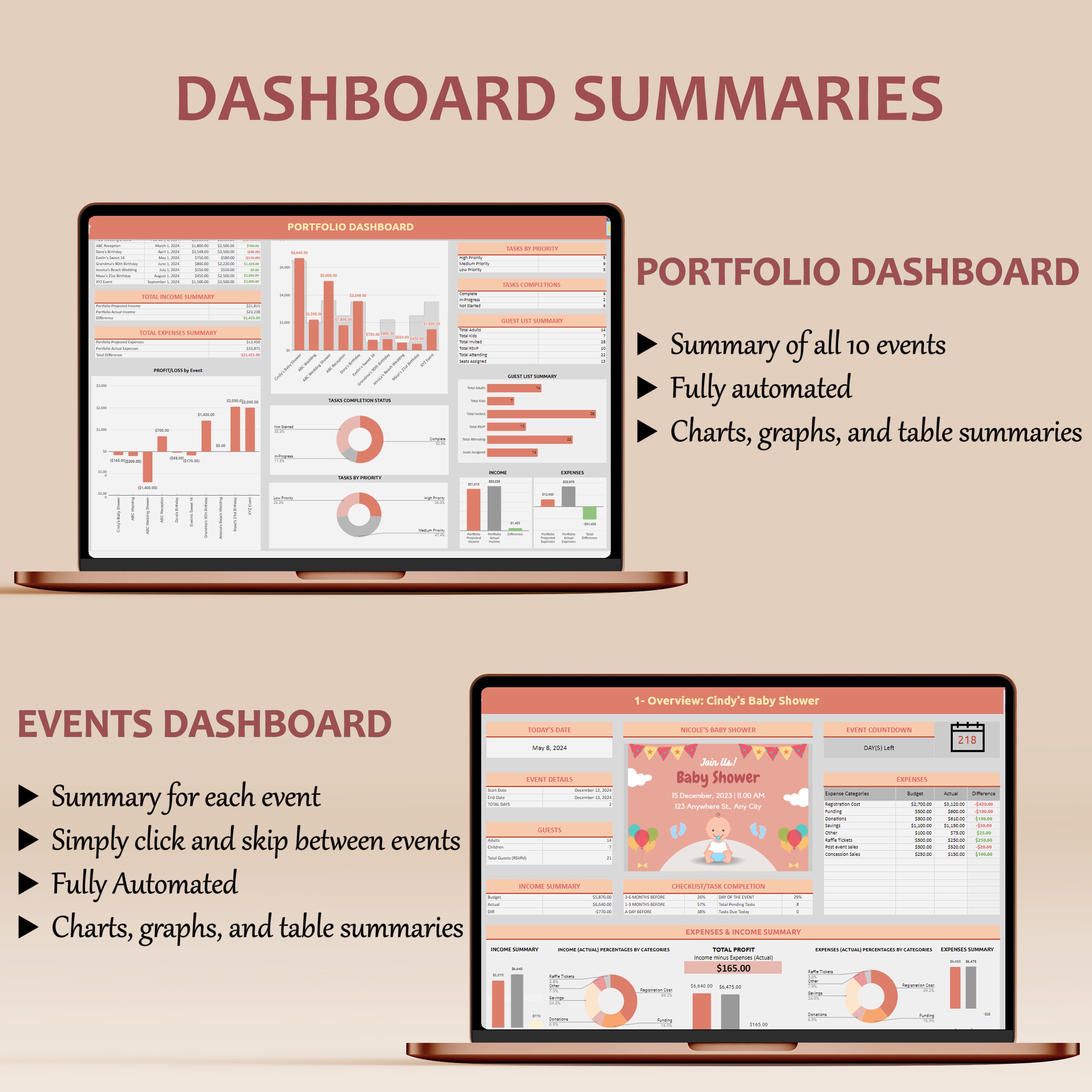 Event Planner Template Google Sheets Multi Events Template Digital ...