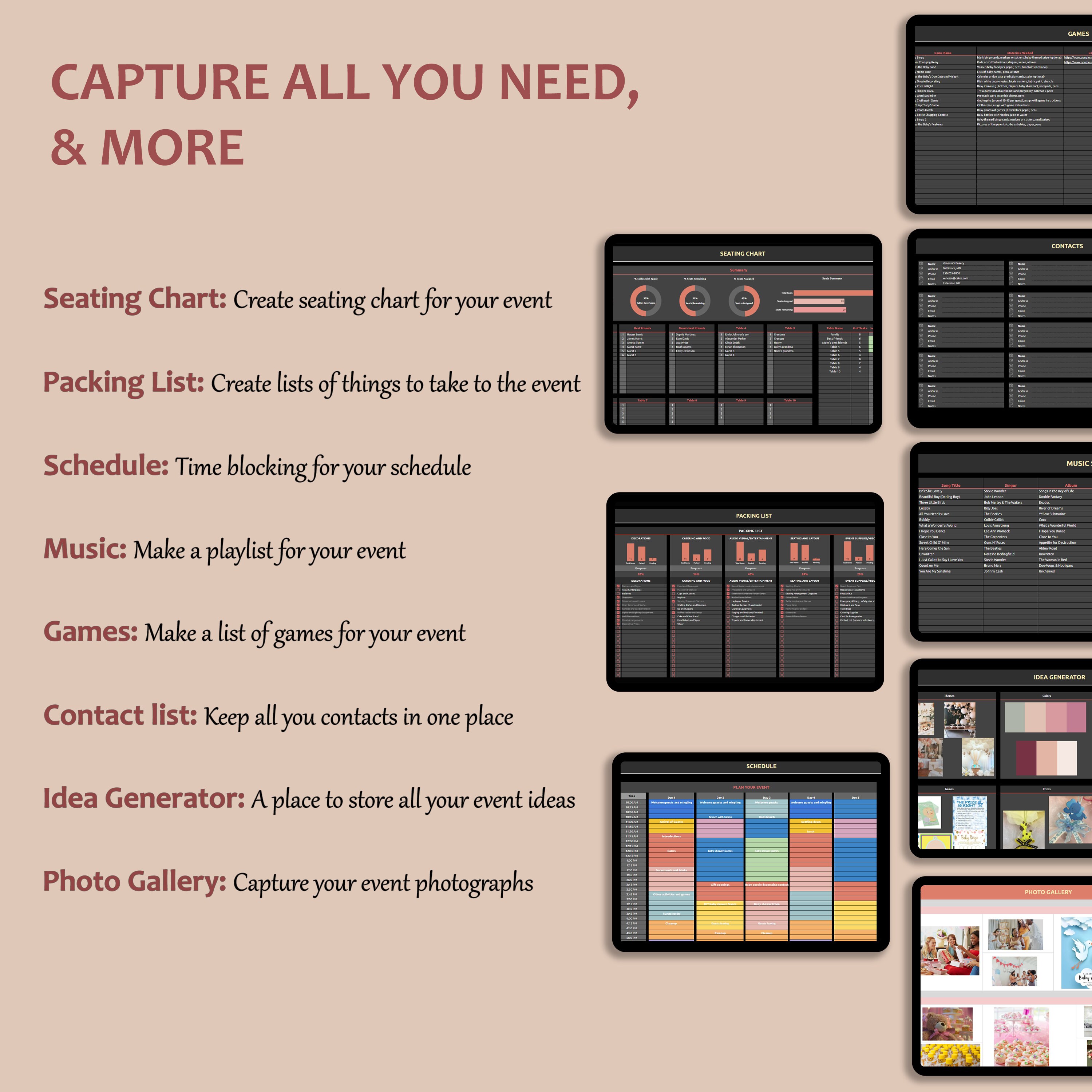 Excel Event Planner Template Excel Digital Event Planner Spreadsheet 2531