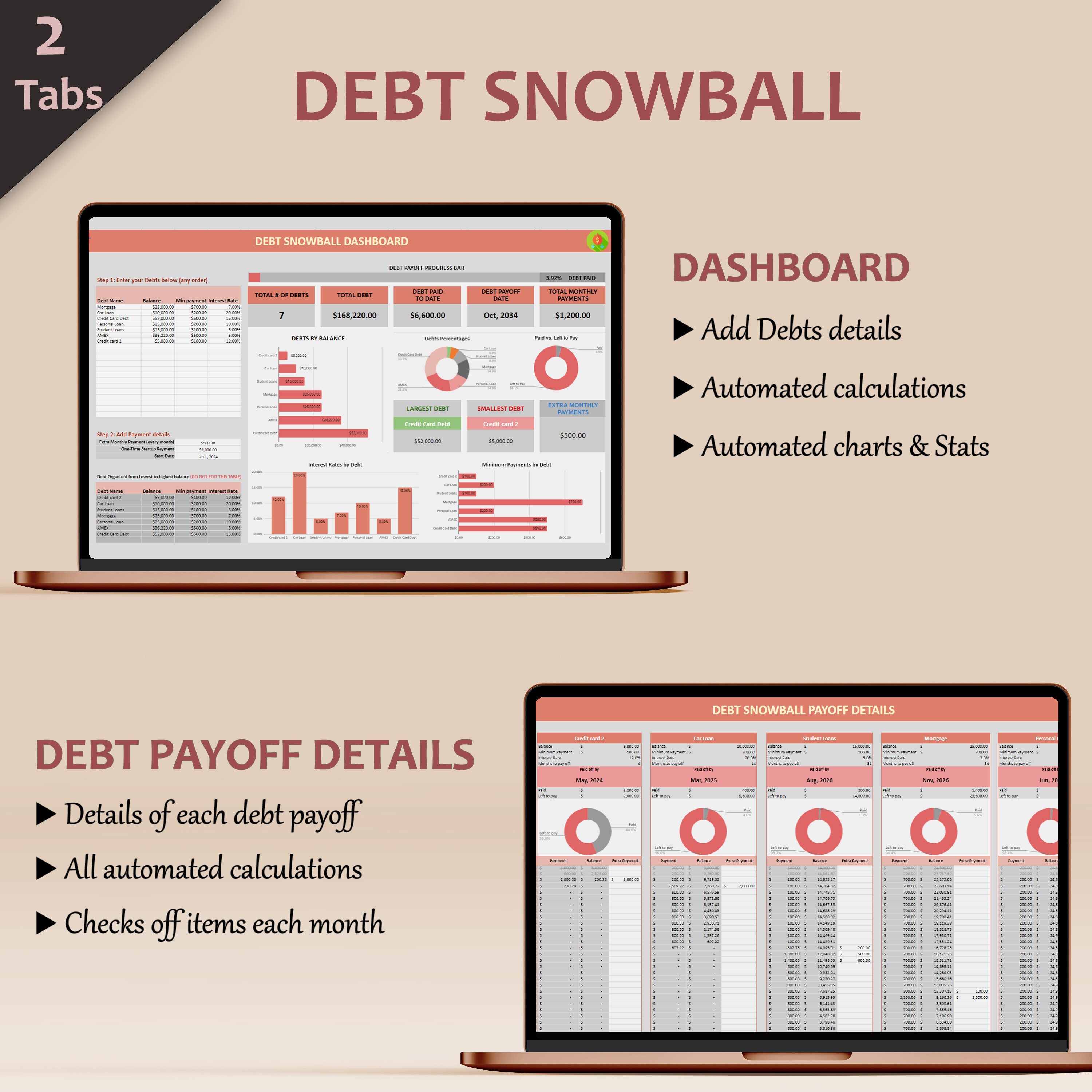 BUNDLE Budget and Debt Payoff Annual Budget Debt Snowball Spreadsheet ...