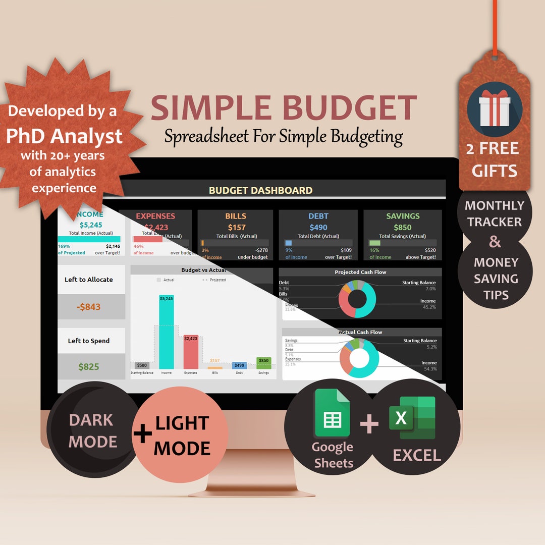 Budget Planner Google Sheets Monthly Budget Spreadsheet Excel Weekly ...