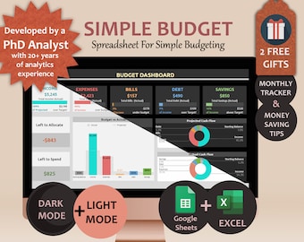 Budget Planner Google Sheets Monthly Budget Spreadsheet Yearly Paycheck ...
