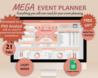 Google Sheets Event Planner Template Excel Digital Event Planner ...