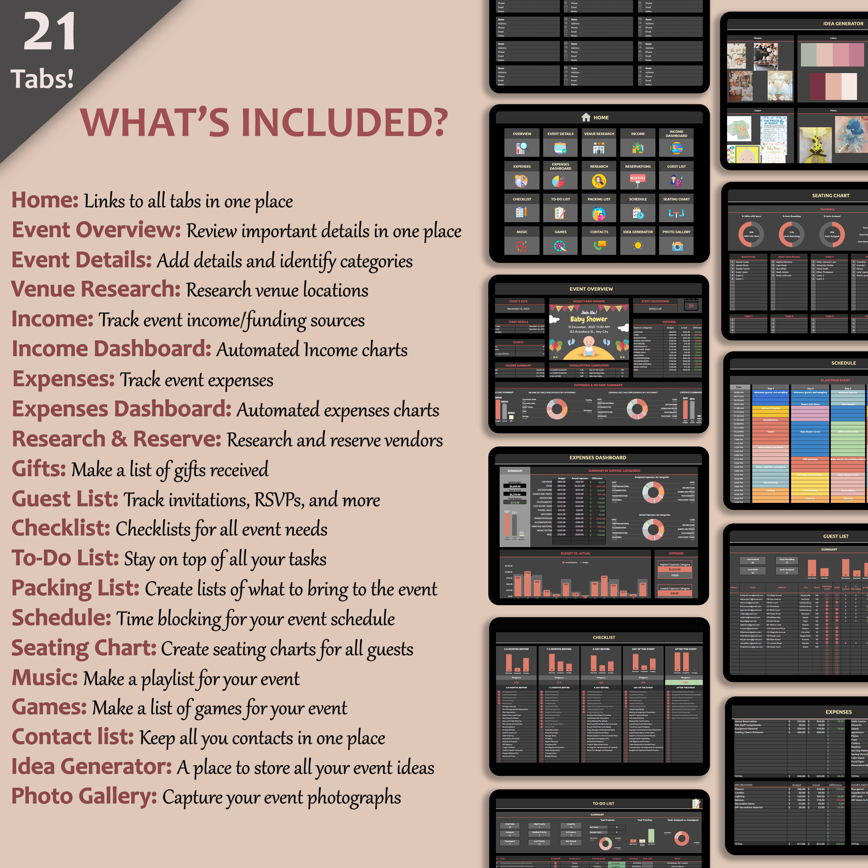 Excel Event Planner Template Excel Digital Event Planner Spreadsheet 7968