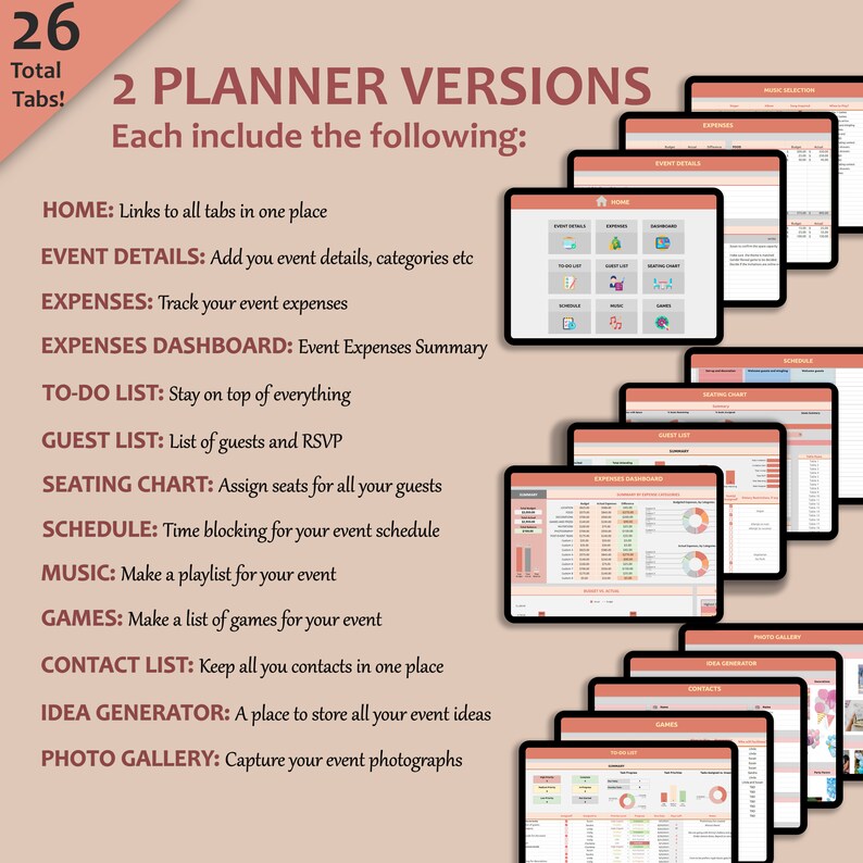 Google Sheets Ultimate Event Planner Excel Template Digital Event ...