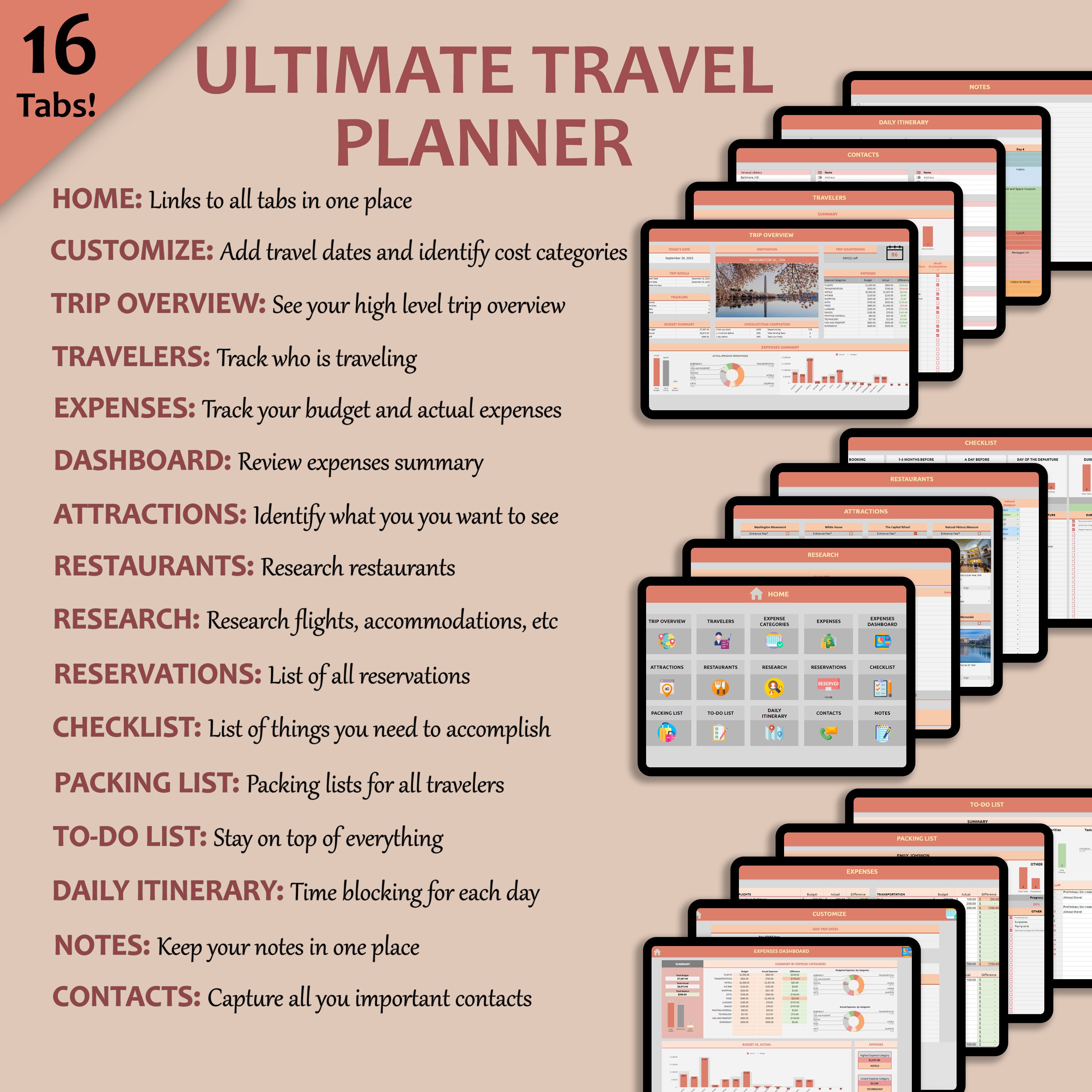 BUNDLE Event Planner Travel Planner Trip Planner Budget Spreadsheet ...