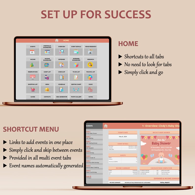 Event Planner Template Google Sheets Multi Events Template Digital ...