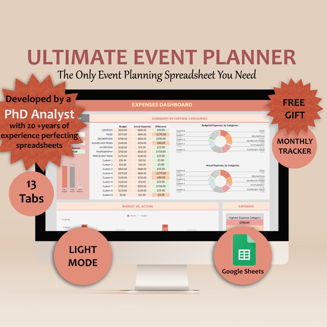 Google Sheets Ultimate Event Planner Template Digital Event Planner ...
