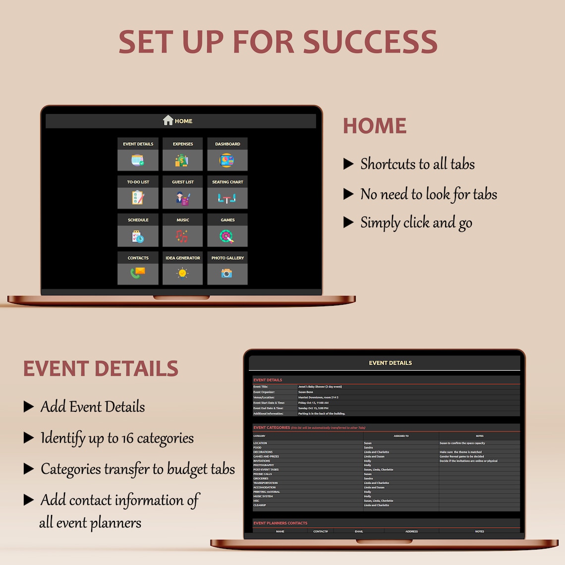 Excel Ultimate Event Planner Template Digital Event Planner Spreadsheet ...