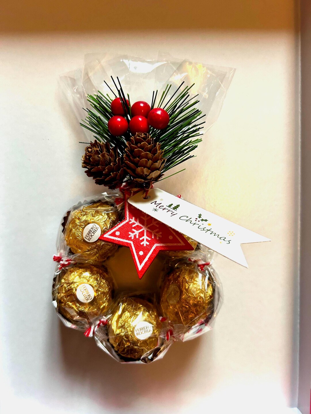Ferrero Rocher Chocolate Christmas Wreath - Table Gift - Etsy