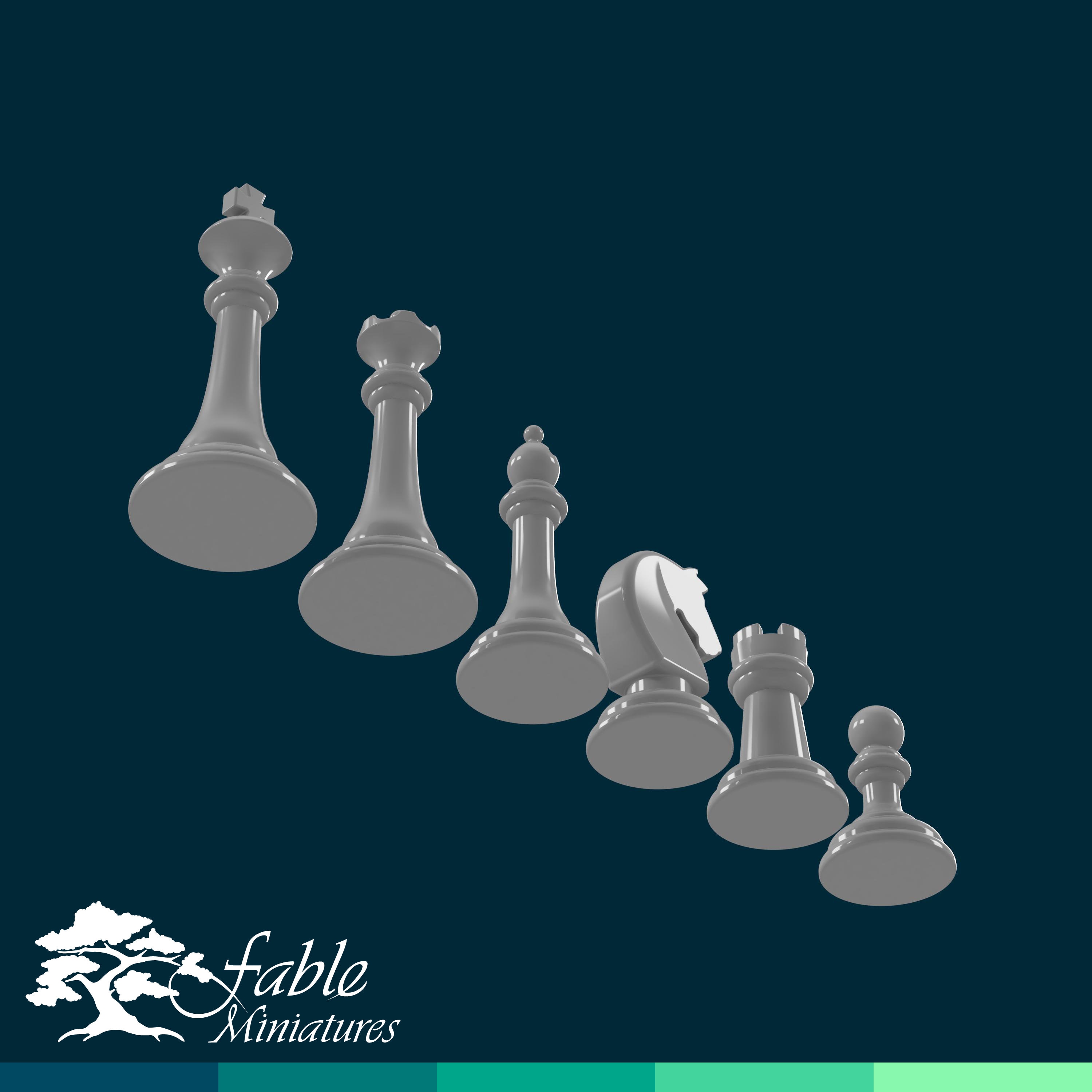 Chess and Checkers Set 1:6 Play Scale Miniature STL & OBJ 3D Print ...