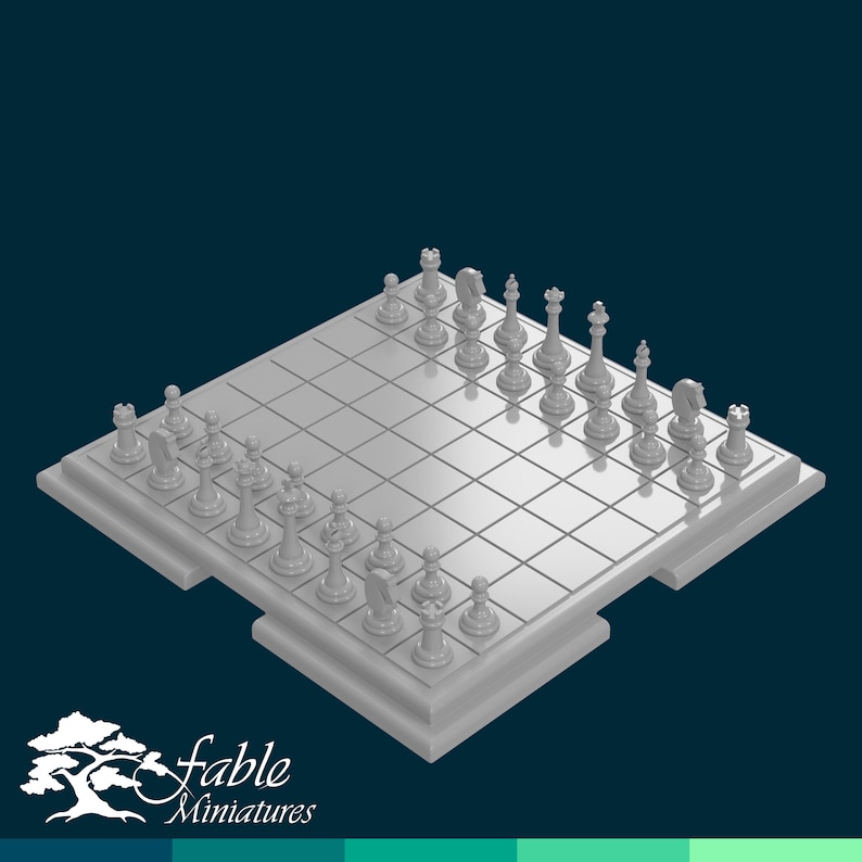Chess and Checkers Set 1:6 Play Scale Miniature STL & OBJ 3D Print ...